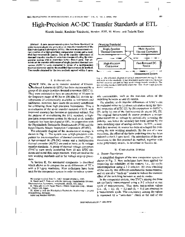 (PDF) High-precision AC-DC transfer standards at ETL