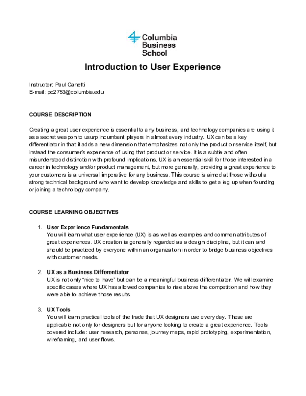 (PDF) Introduction to User Experience