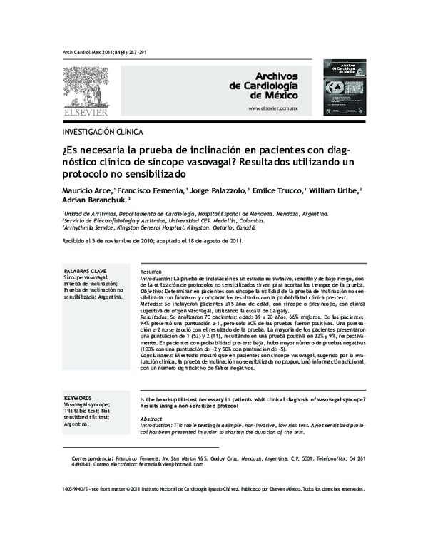 (PDF) [Is the head-up tilt-test necessary in patients whit clinical ...
