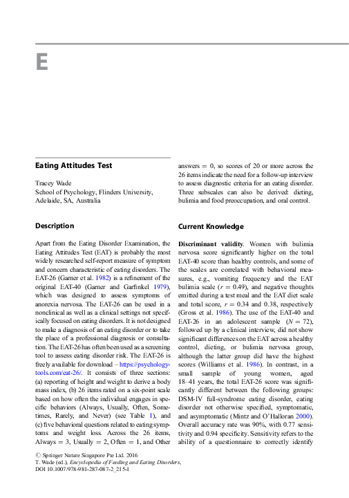 (PDF) Eating Attitudes Test