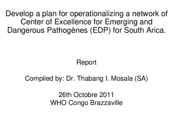 (PDF) Develop a plan for operationalizing a network of Center of ...