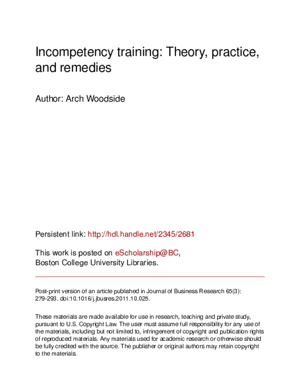 (PDF) Incompetency training: Theory, practice, and remedies