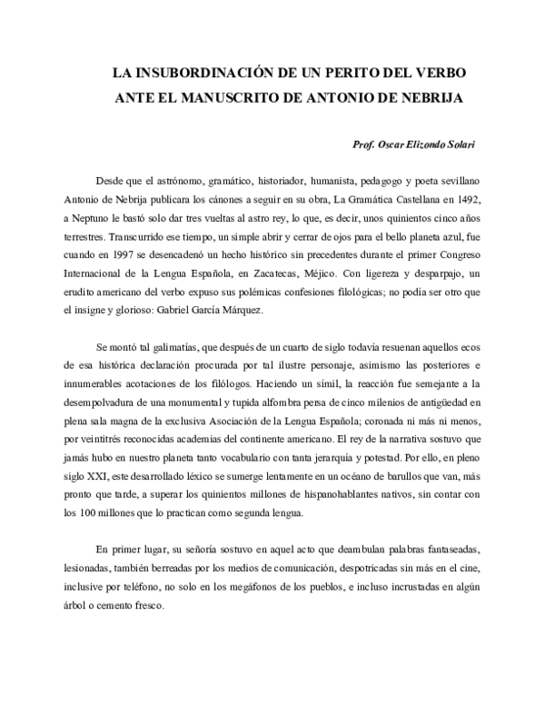 (DOC) LA INSUBORDINACIÓN DE UN PERITO DEL VERBO ANTE EL MANUSCRITO DE ...