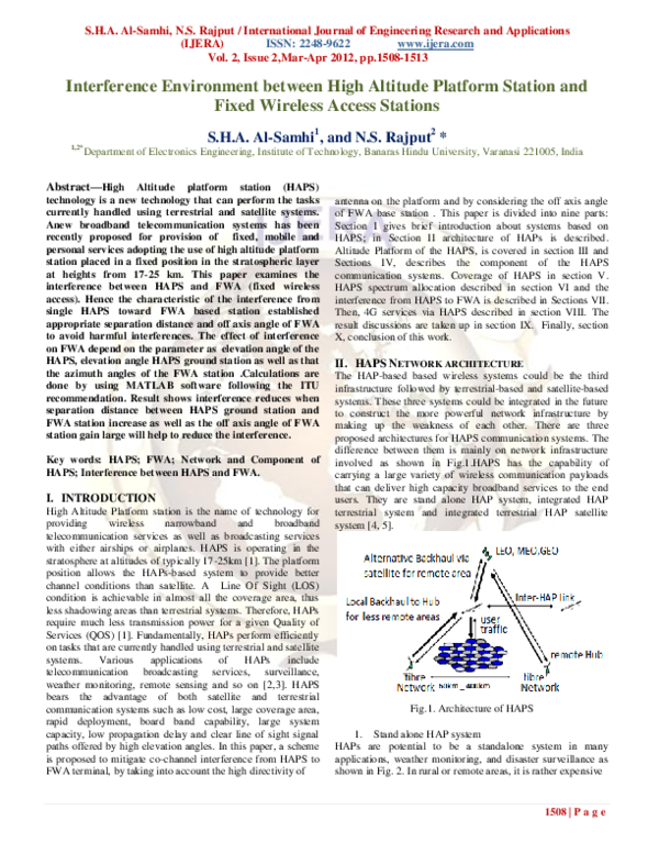 (PDF) Interference Environment between High Altitude Platform Station ...