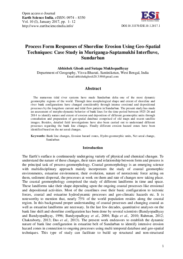 (PDF) Process Form Responses of Shoreline Erosion Using Geo-Spatial ...