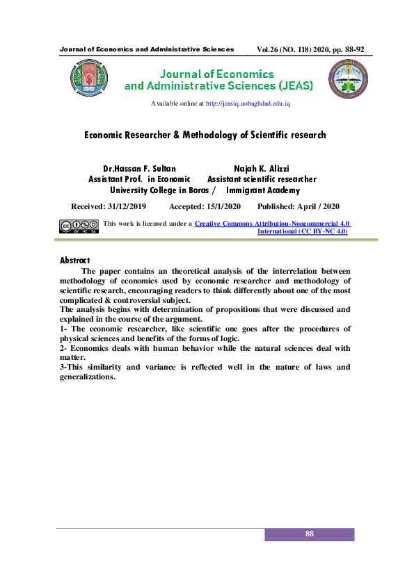 (PDF) Economic Researcher Methodology of Scientific research