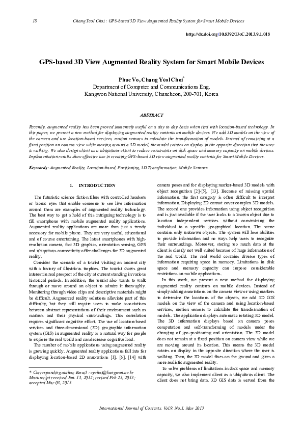 (PDF) GPS-based 3D View Augmented Reality System for Smart Mobile Devices