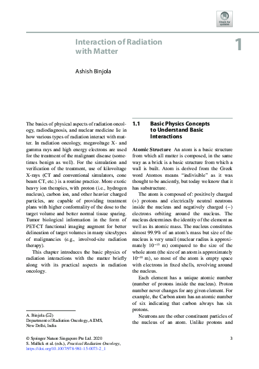 (PDF) Interaction of Radiation with Matter