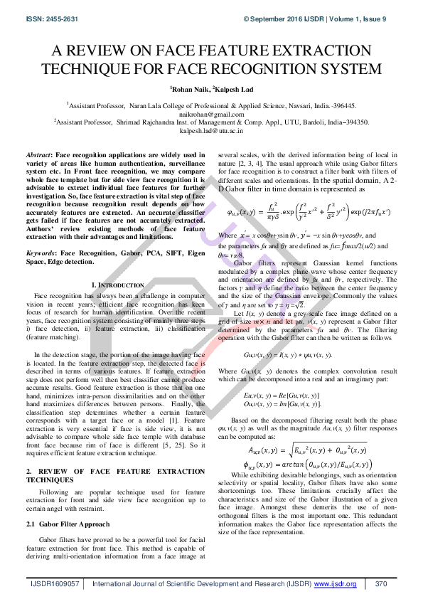 (PDF) A Review on Face Feature Extraction Technique for Face ...