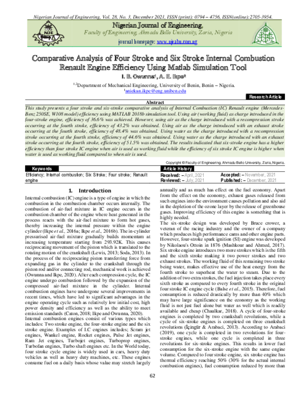 (PDF) Comparative Analysis of Four Stroke and Six Stroke Internal ...
