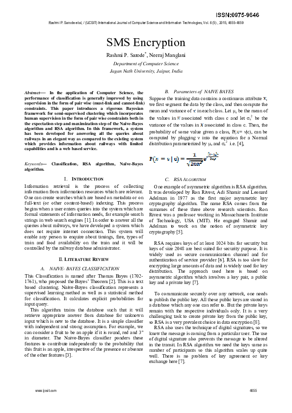 (PDF) SMS Encryption