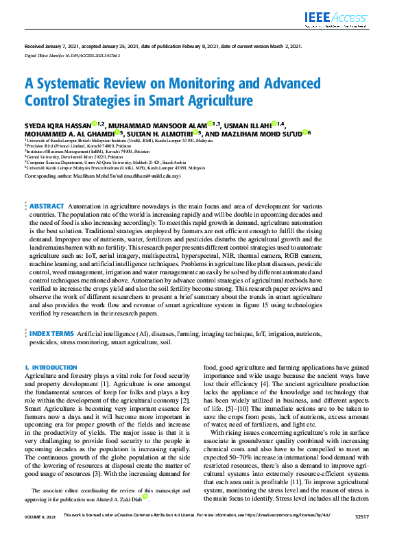 (PDF) A Systematic Review on Monitoring and Advanced Control Strategies ...