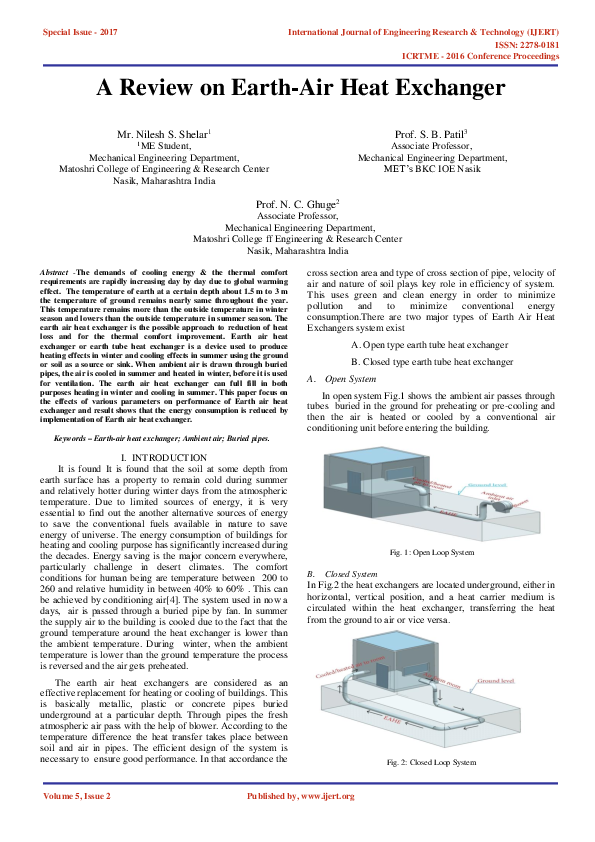 (PDF) A Review on Earth-Air Heat Exchanger