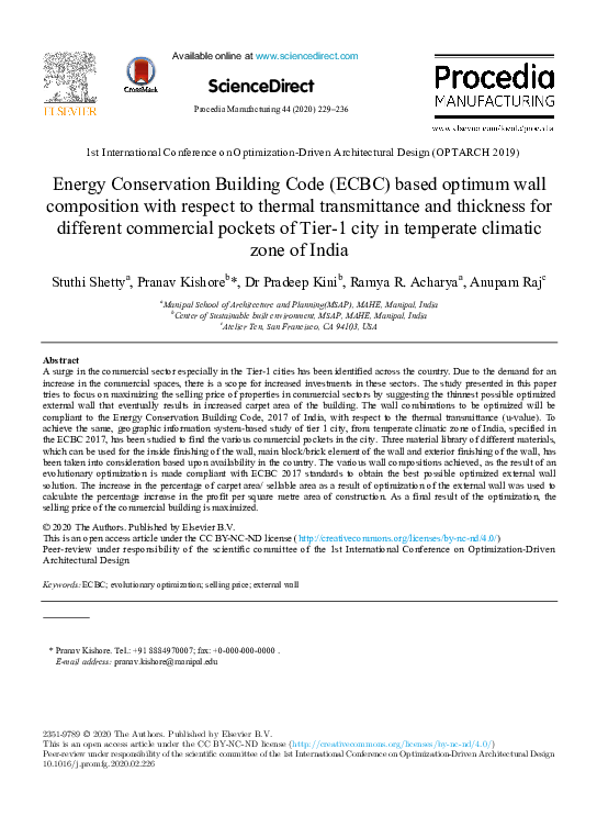 (PDF) Energy Conservation Building Code (ECBC) based optimum wall ...