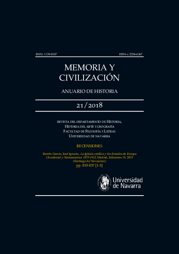 (PDF) Barrón García, José Ignacio, La Iglesia católica y los Estados de ...