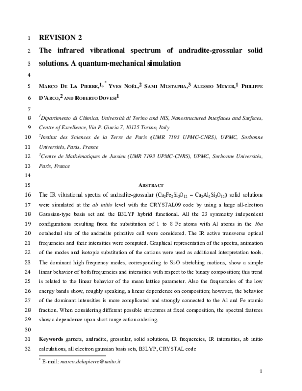 (PDF) The infrared vibrational spectrum of andradite-grossular solid ...