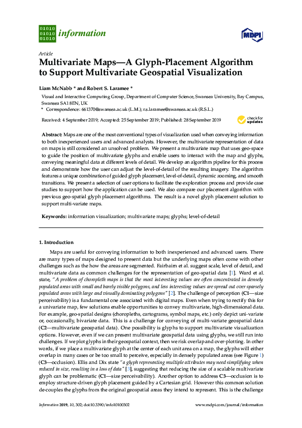 (PDF) Multivariate Maps—A Glyph-Placement Algorithm to Support Multivariate Geospatial Visualization