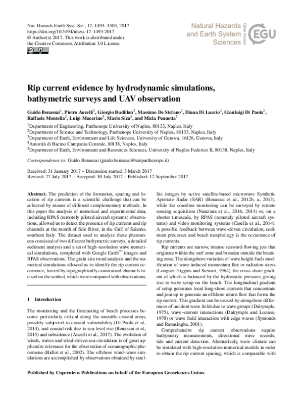 Pdf Detection Of Rip Currents Via Simulations And Surveys