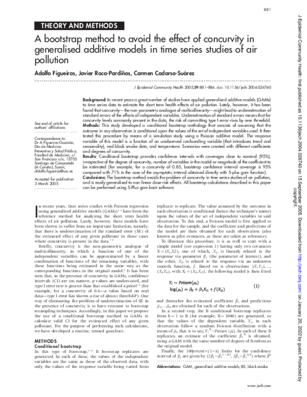 (PDF) A bootstrap method to avoid the effect of concurvity in generalised additive models in ...