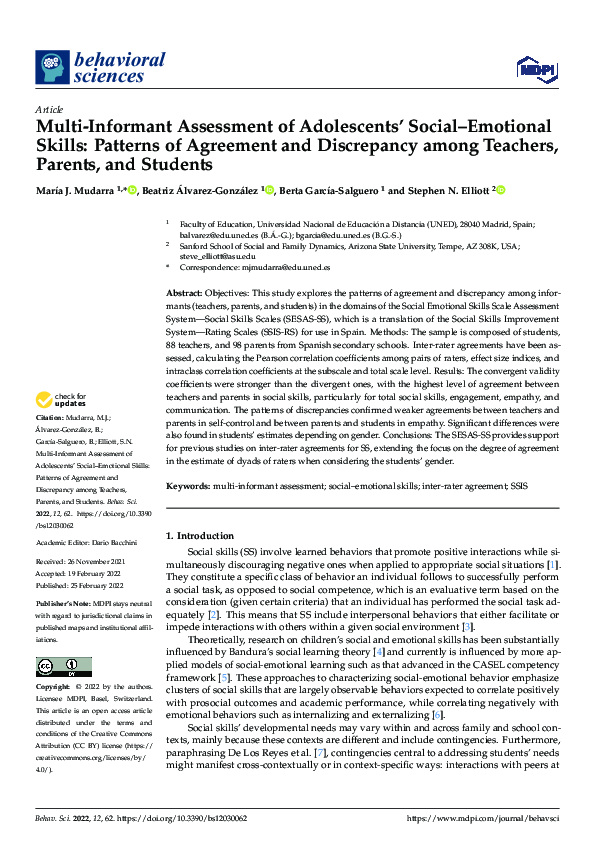 (PDF) Multi-Informant Assessment of Adolescents' Social-Emotional ...