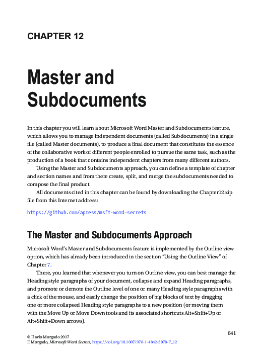 (PDF) Master and Subdocuments