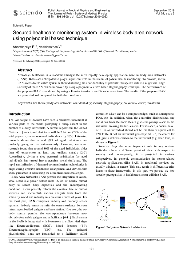 (PDF) Wireless Body Area Network and Healthcare Monitoring System