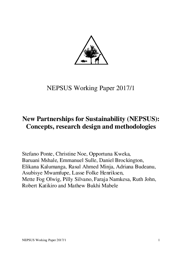(PDF) New Partnerships for Sustainability (NEPSUS): Concepts, research design and methodologies ...