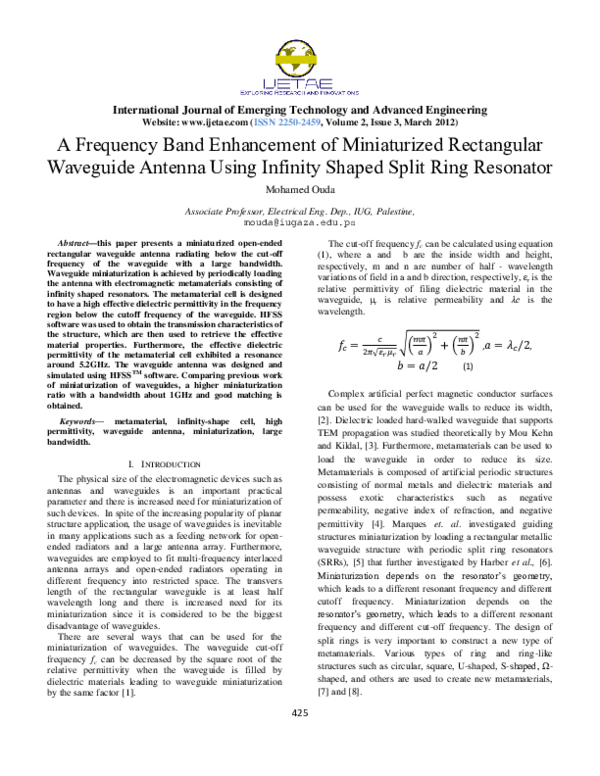 (PDF) A Frequency Band Enhancement Of Miniaturized Rectangular ...