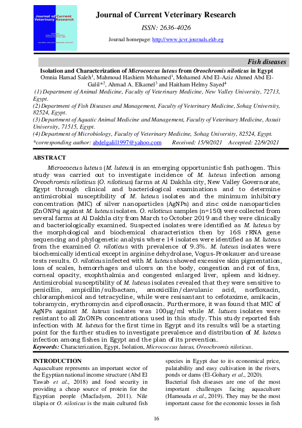 (PDF) Isolation and Characterization of Micrococcus luteus from ...