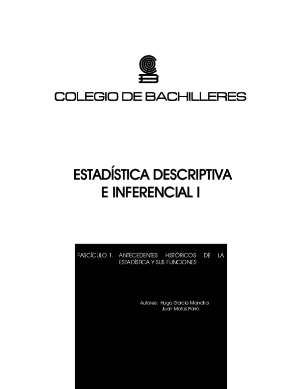 (PDF) ESTADÍSTICA DESCRIPTIVA E INFERENCIAL I