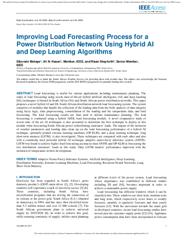 (PDF) Improving Load Forecasting Process for a Power Distribution ...