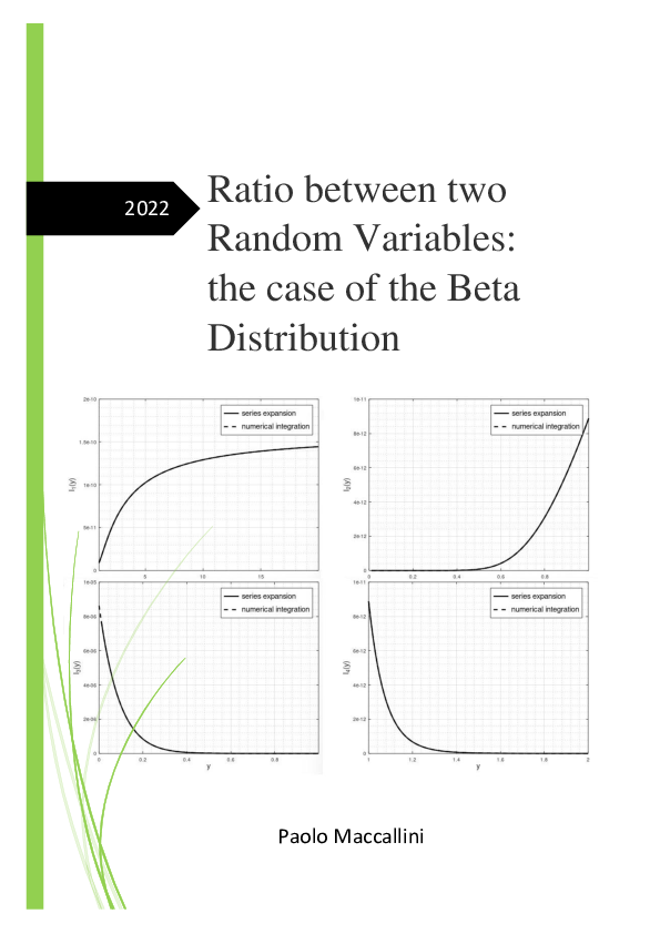 Pdf Ratio Between Two Random Variables The Case Of The Beta Distribution