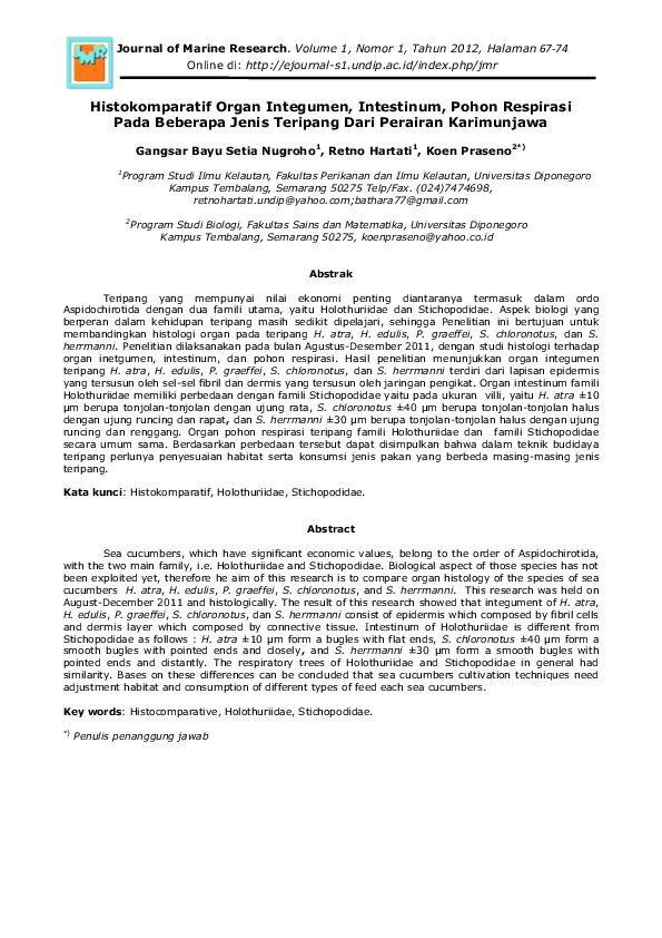 (PDF) Histokomparatif Organ Integumen, Intestinum, Pohon Respirasi Pada ...