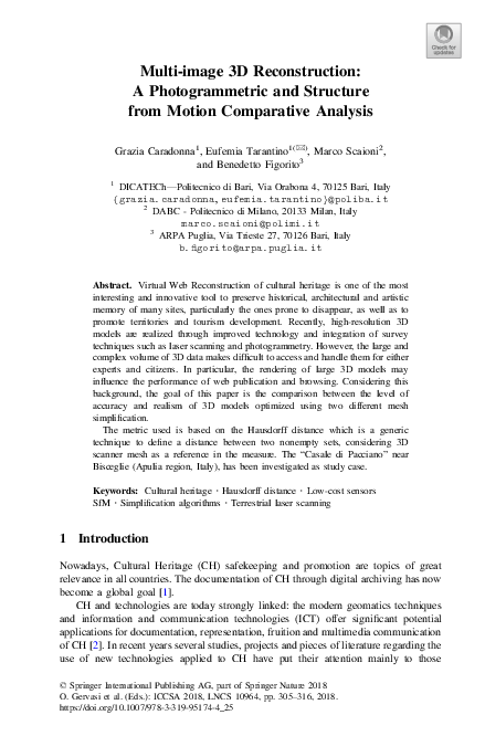 (PDF) Multi-image 3D Reconstruction: A Photogrammetric and Structure ...