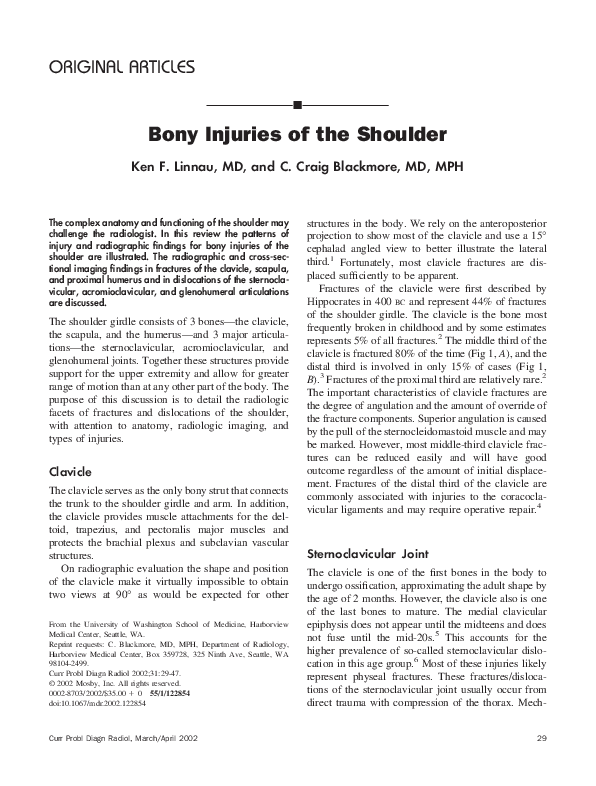 (PDF) Bony injuries of the shoulder