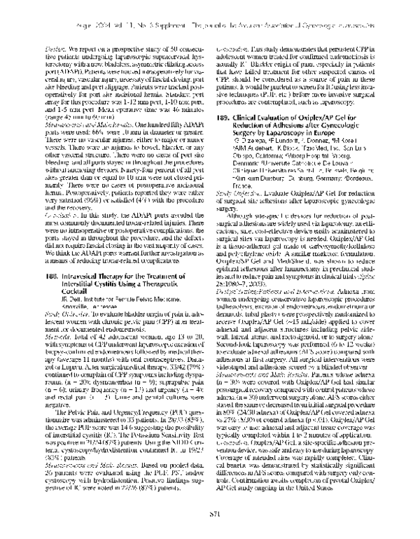 (PDF) Clinical evaluation of oxiplex/AP Gel for reduction of adhesions ...
