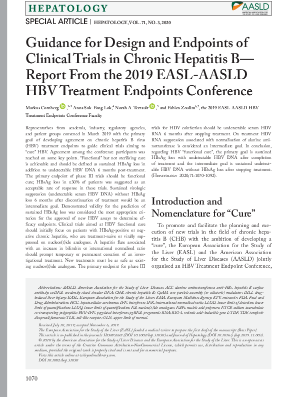 (PDF) Guidance for design and endpoints of clinical trials in chronic ...