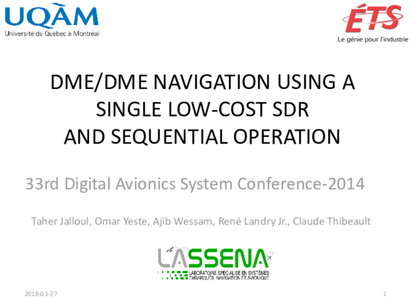 (PDF) DME/DME navigation using a single low-cost SDR and sequential ...