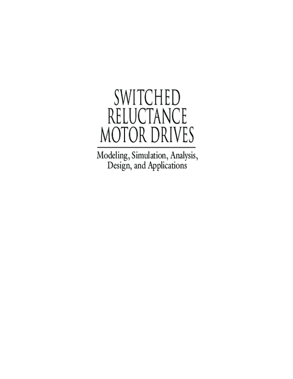 (PDF) Switched Reluctance Motor Drives