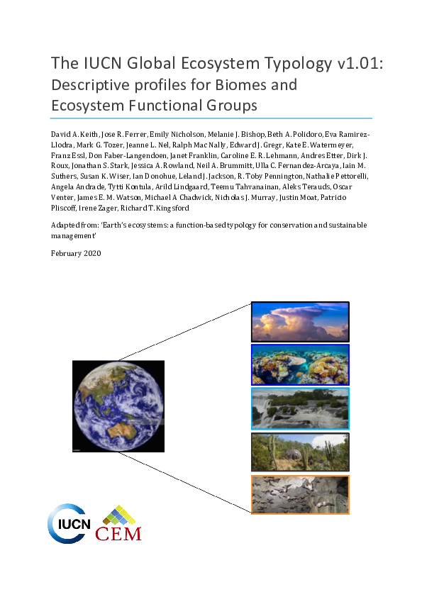 (PDF) The IUCN Global Ecosystem Typology v1.01: Descriptive profiles ...
