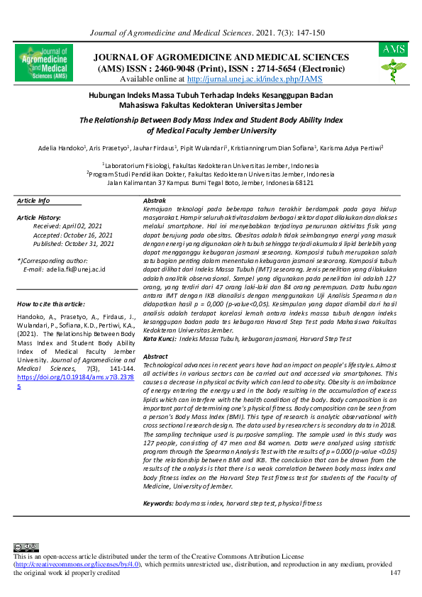(PDF) The Relationship Between Body Mass Index and Student Body Ability ...