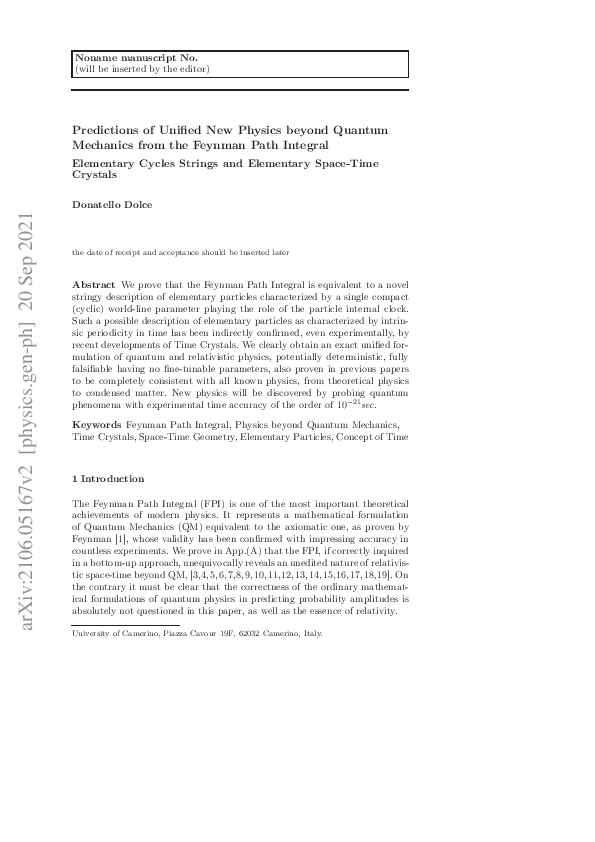 (PDF) Predictions of Unified New Physics beyond Quantum Mechanics from ...