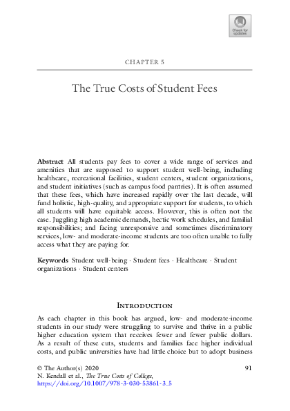(PDF) The True Costs of Student Fees