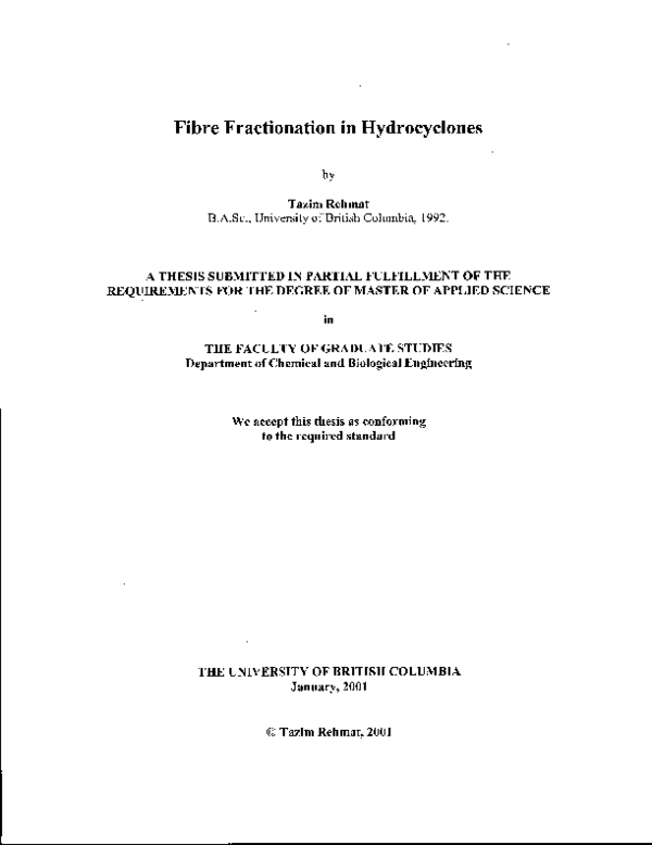 (PDF) Fibre fractionation in hydrocyclones | Tazim Rehmat - Academia.edu