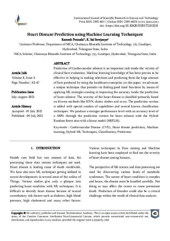 (PDF) Heart Disease Prediction using Machine Learning Techniques ...