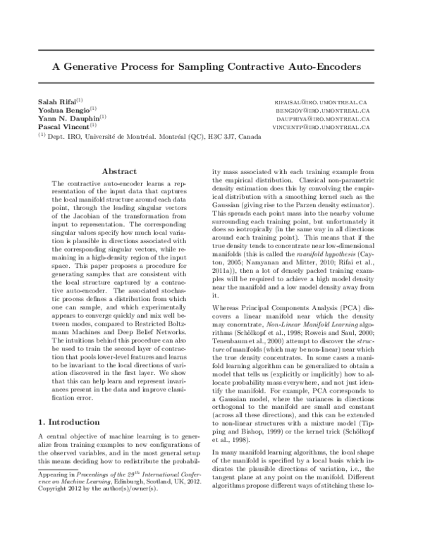 (PDF) A generative process for sampling contractive auto-encoders