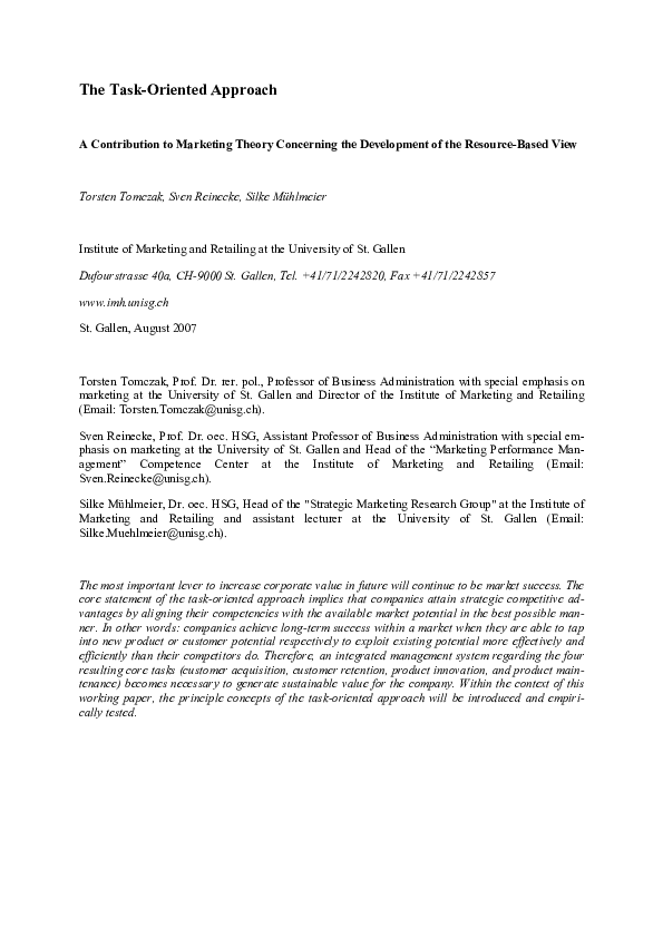 (PDF) The Task-Oriented Approach