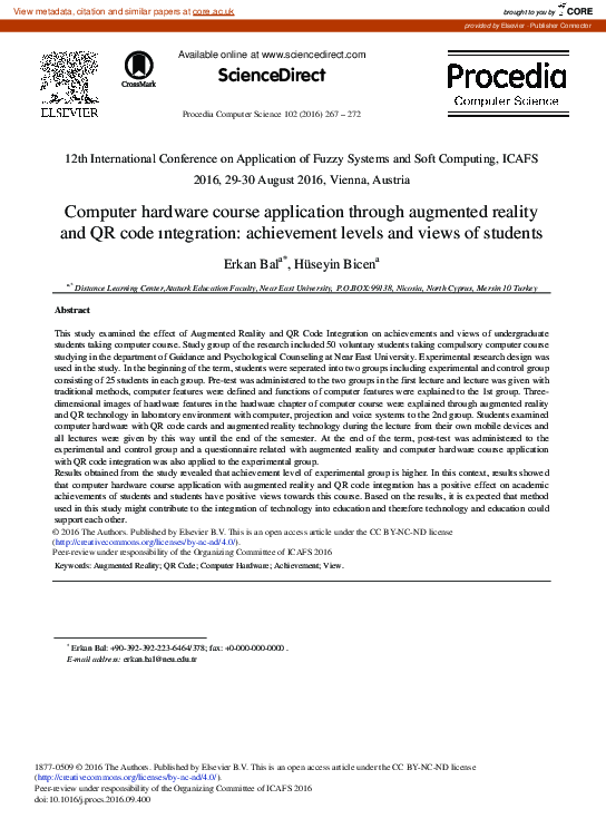 (PDF) Computer hardware course application through augmented reality ...