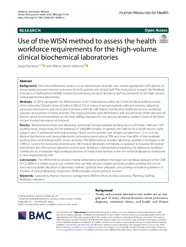 (PDF) Use of The WISN Method to Assess the Health Workforce ...