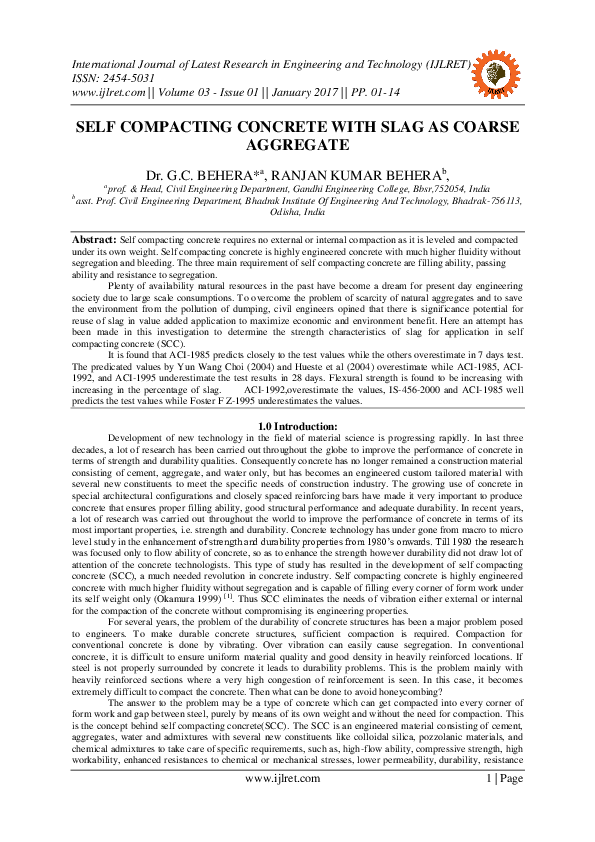 (PDF) SELF COMPACTING CONCRETE WITH SLAG AS COARSE AGGREGATE